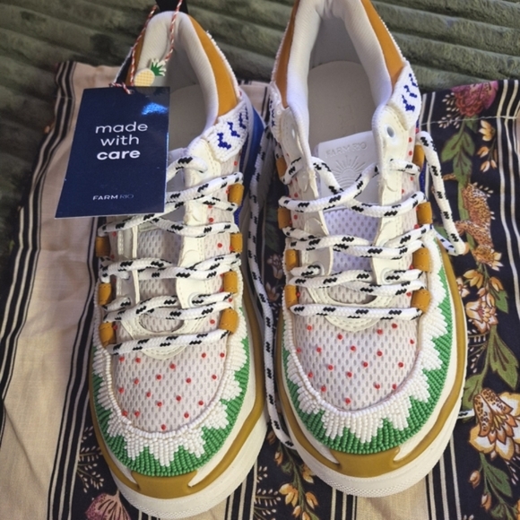 FARM Rio | Shoes | Nwt Farm Rio Multicolor Beaded Apolo Sneakers With ...